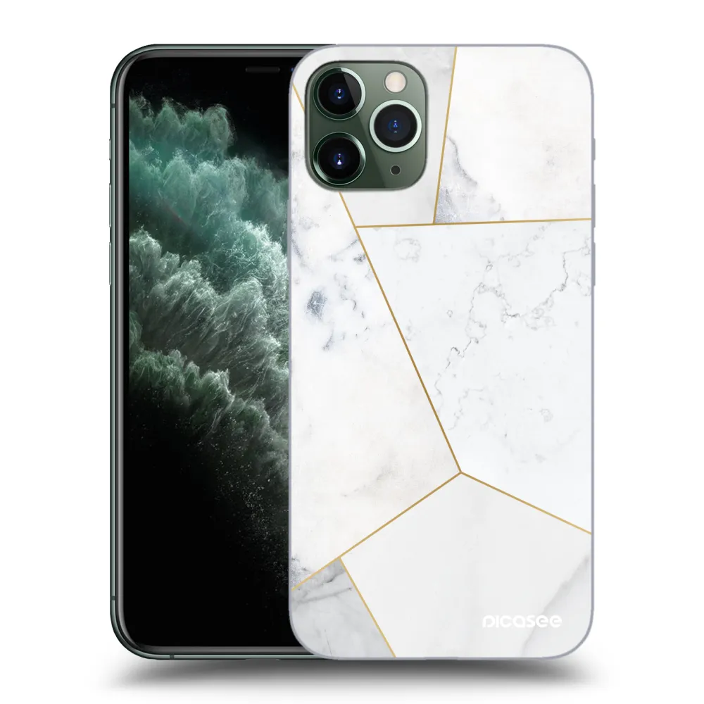 Picasee silikónový prehľadný obal pre Apple iPhone 11 Pro - White tile ...